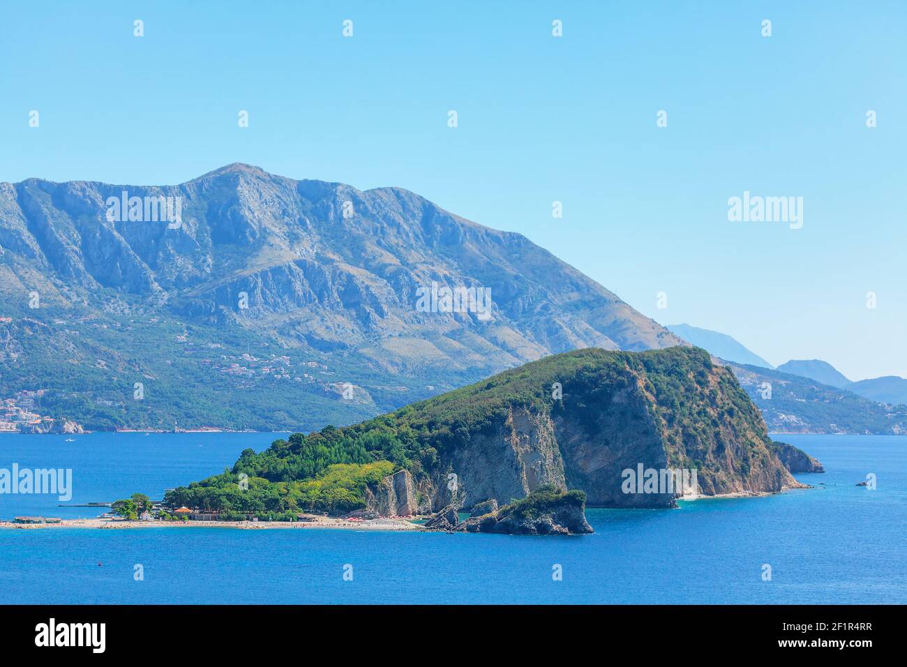Sveti Nikola island , Part of the Budva Riviera in Montenegro Stock ...