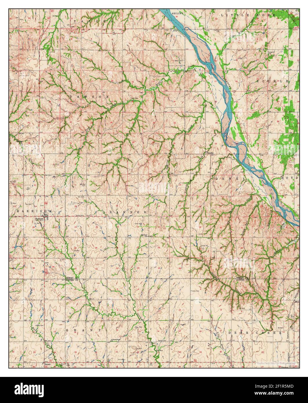 Putnam, Oklahoma, map 1962, 1:62500, United States of America by ...