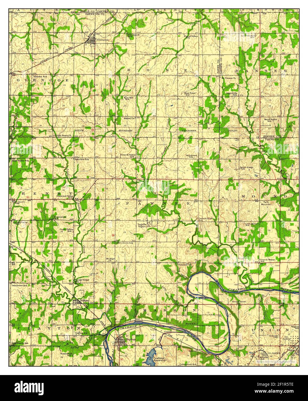 Ripley, Oklahoma, map 1929, 1:62500, United States of America by ...