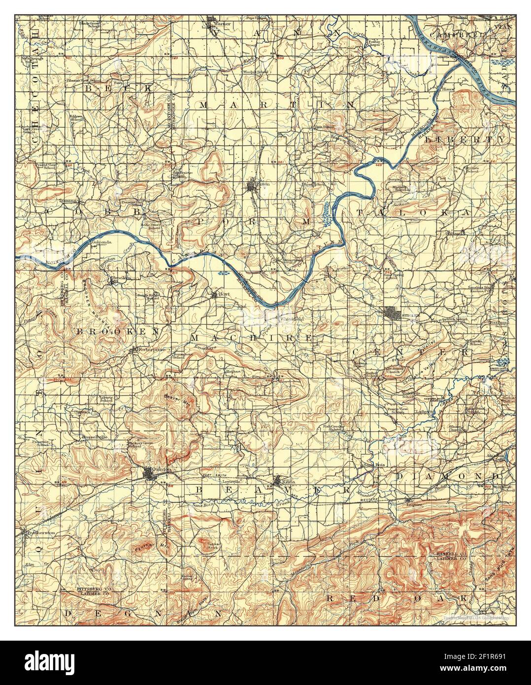 Sans Bois, Oklahoma, map 1909, 1:125000, United States of America by ...