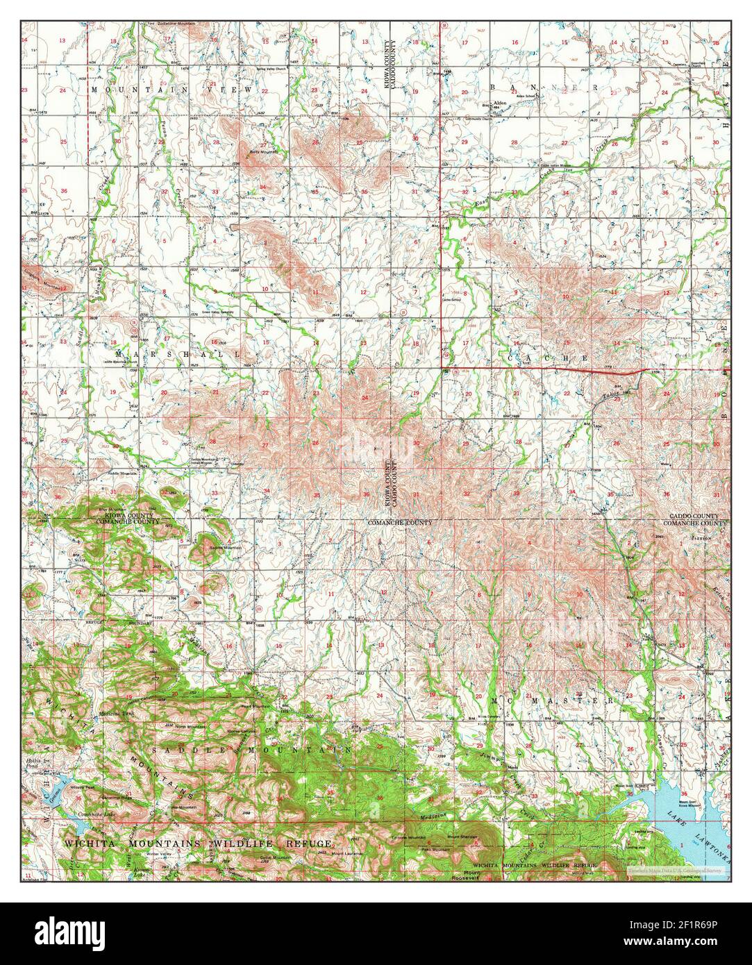 Saddle Mountain, Oklahoma, map 1956, 1:62500, United States of America ...