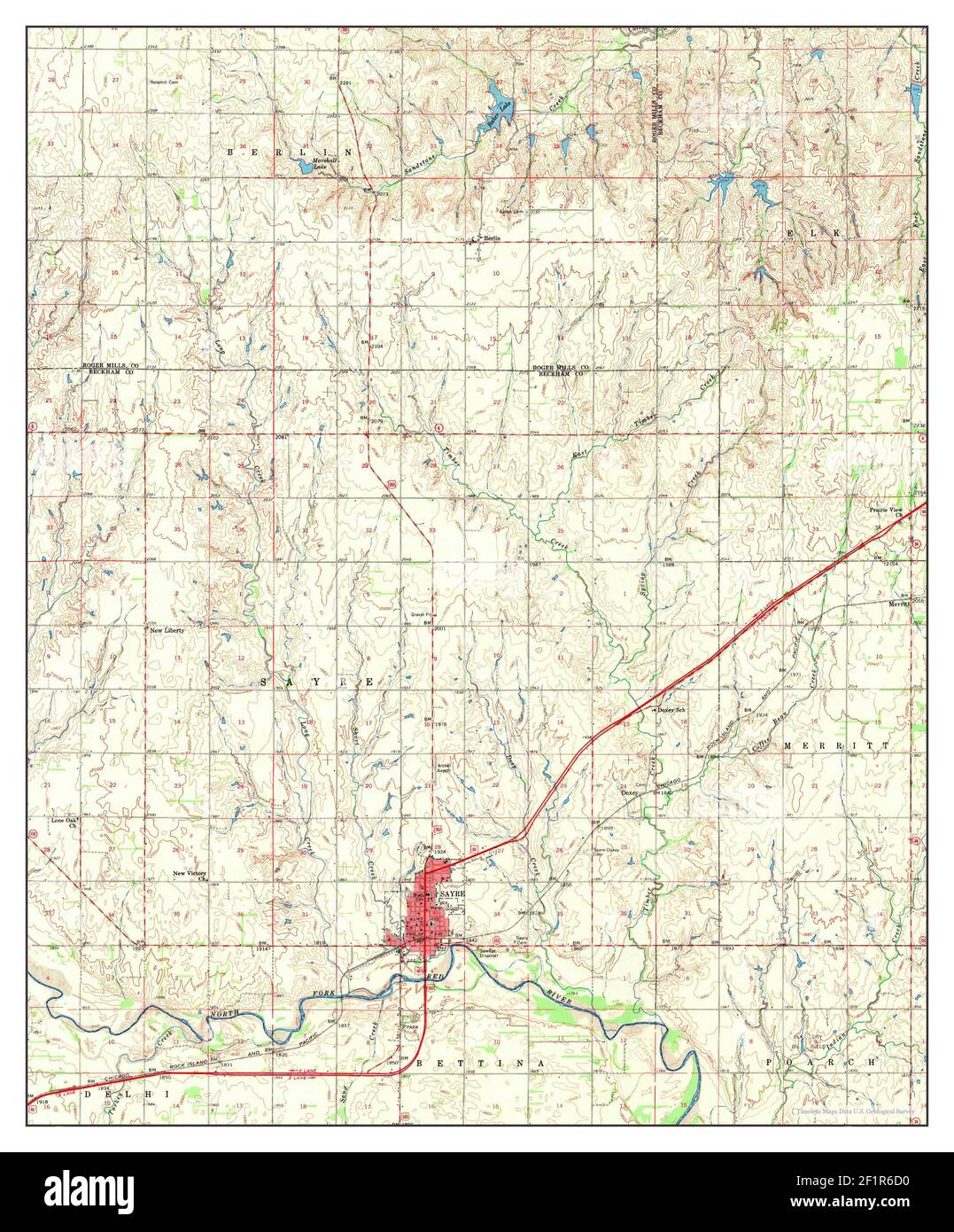 Sayre, Oklahoma, map 1960, 1:62500, United States of America by ...