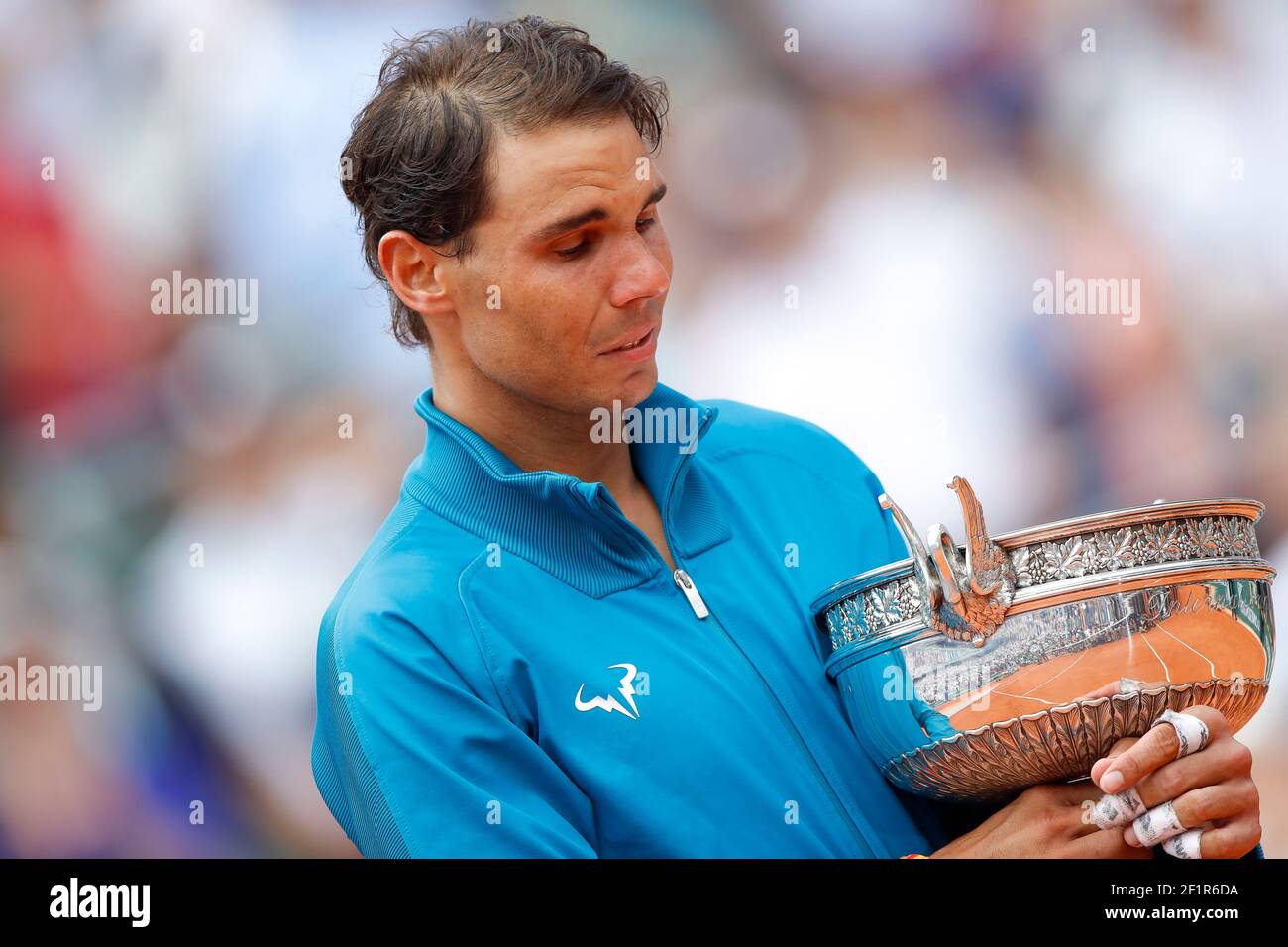 Rafael NADAL (ESP) and the trophy, celebration during the Roland Garros ...