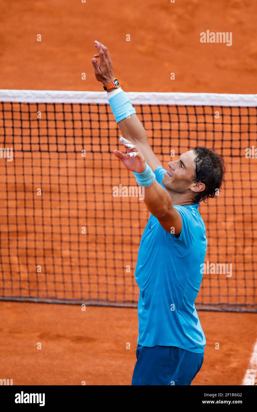 RAFAEL NADAL (ESP) won and had reactions during the Roland Garros ...