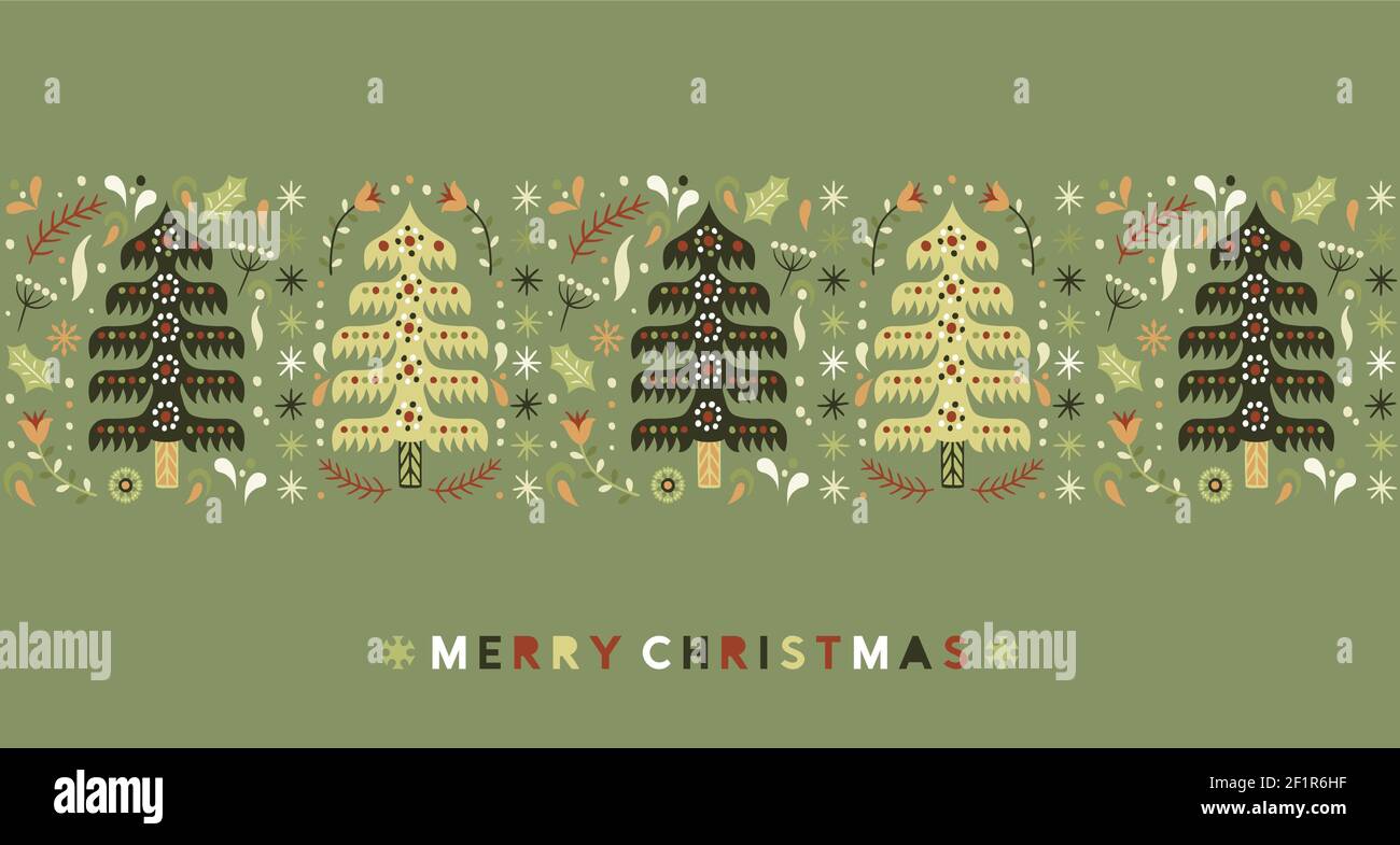 Merry Christmas Happy New Year greeting card illustration in ...