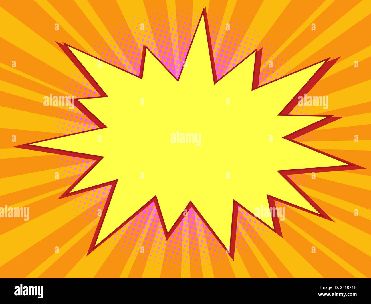 pop art orange background with comic bubble Stock Vector Image & Art ...