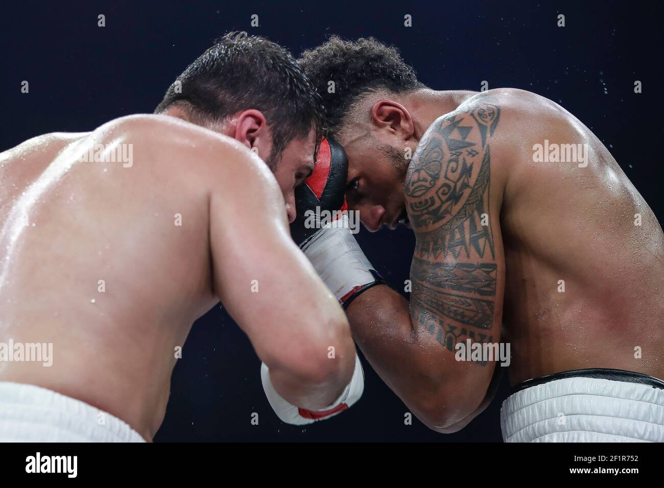 Tony Yoka (fra) during the Boxing event, La Conquete Tony Yoka, round 5 ...
