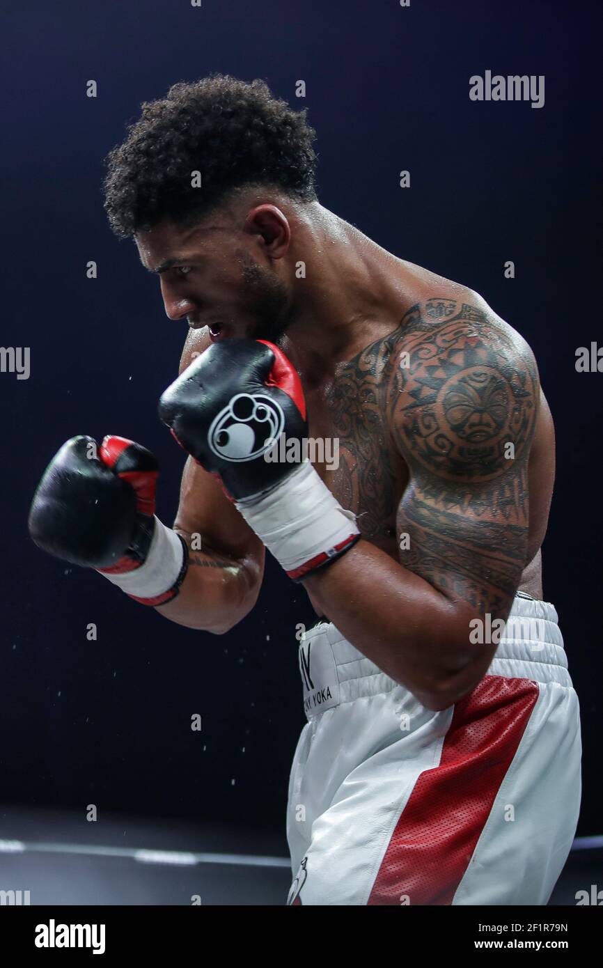 Tony Yoka (fra) during the Boxing event, La Conquete Tony Yoka, round 5 ...