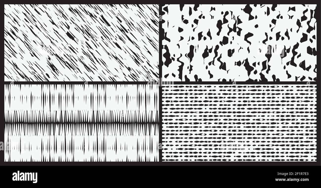 Set of abstract patterns in black and white. Vector backgrounds with ...