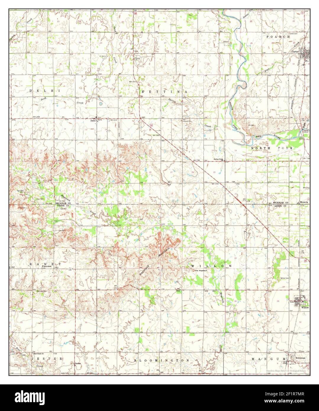 Willow, Oklahoma, map 1961, 1:62500, United States of America by ...
