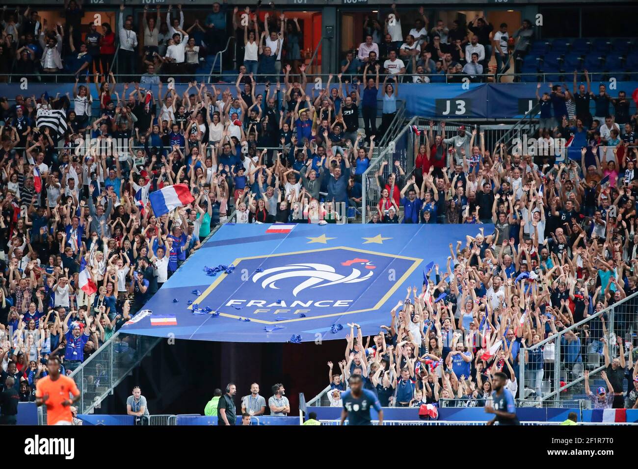 Supporters illustration in stand made the OLA during the UEFA Nations ...
