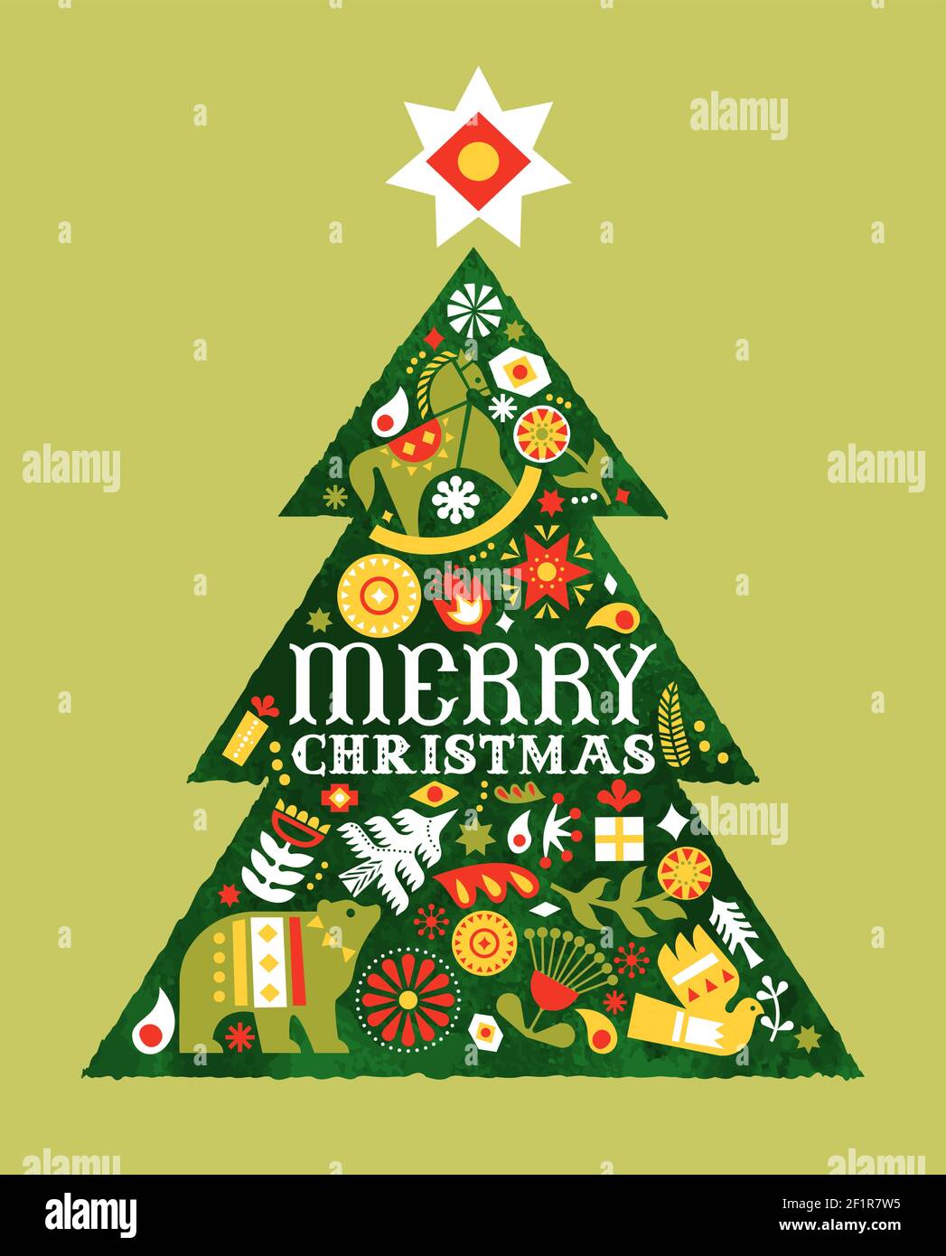 Christmas tree folk art Stock Vector Images - Alamy