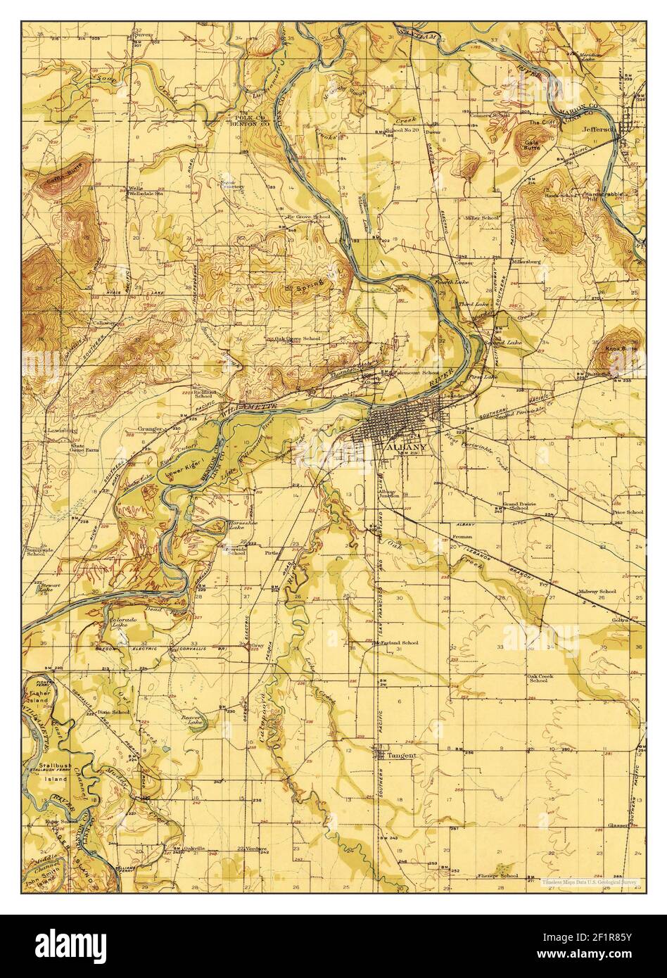 Albany, Oregon, map 1916, 1:62500, United States of America by Timeless ...