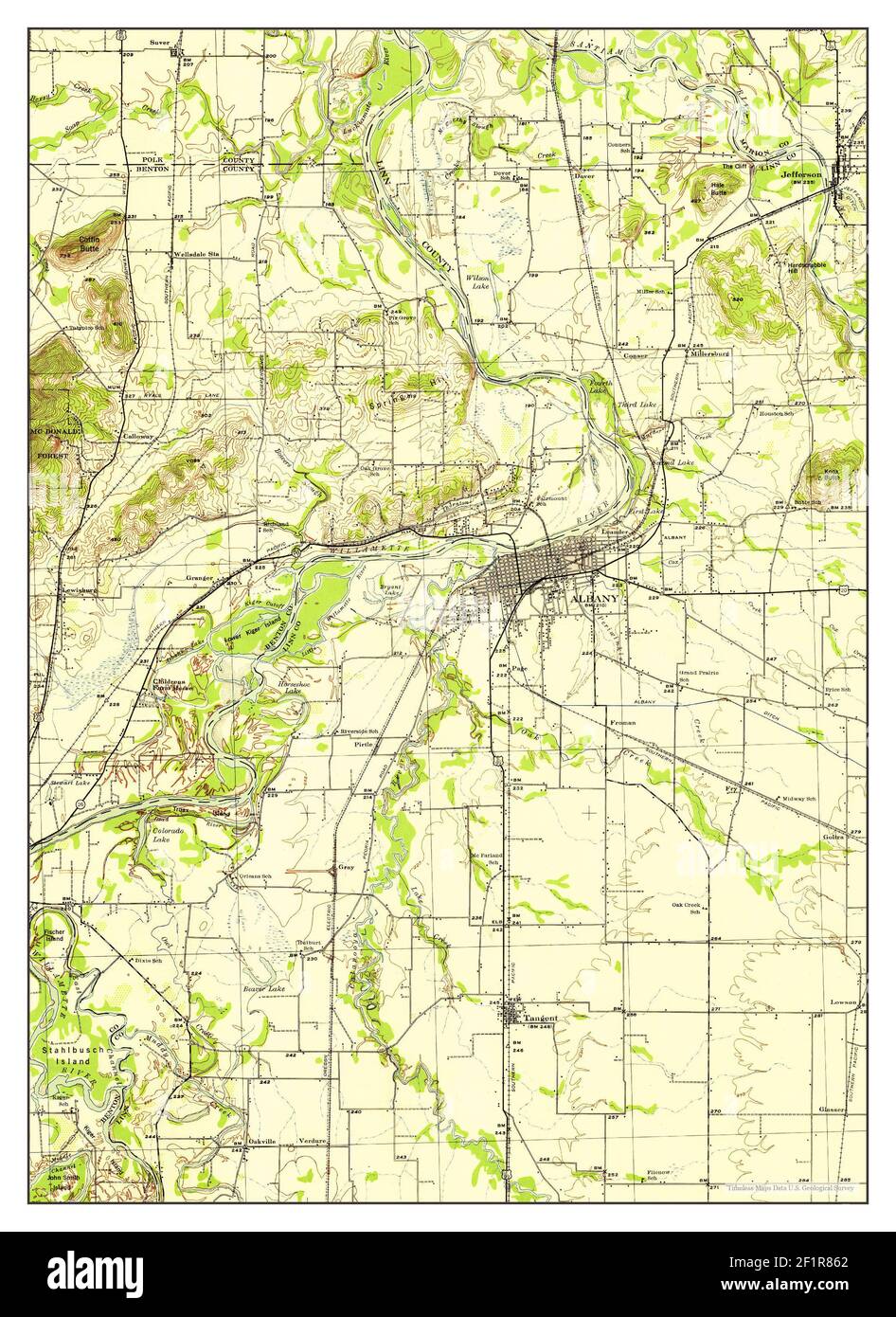Albany, Oregon, map 1944, 1:62500, United States of America by Timeless ...