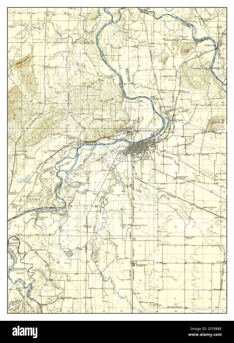 Albany, Oregon, map 1916, 1:62500, United States of America by Timeless ...