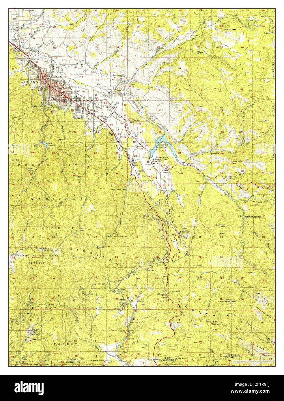 Map of ashland oregon hi-res stock photography and images - Alamy