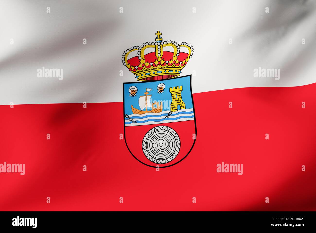 Official flag of Cantabria. Close up shot. Illustration 3d Stock Photo - Alamy