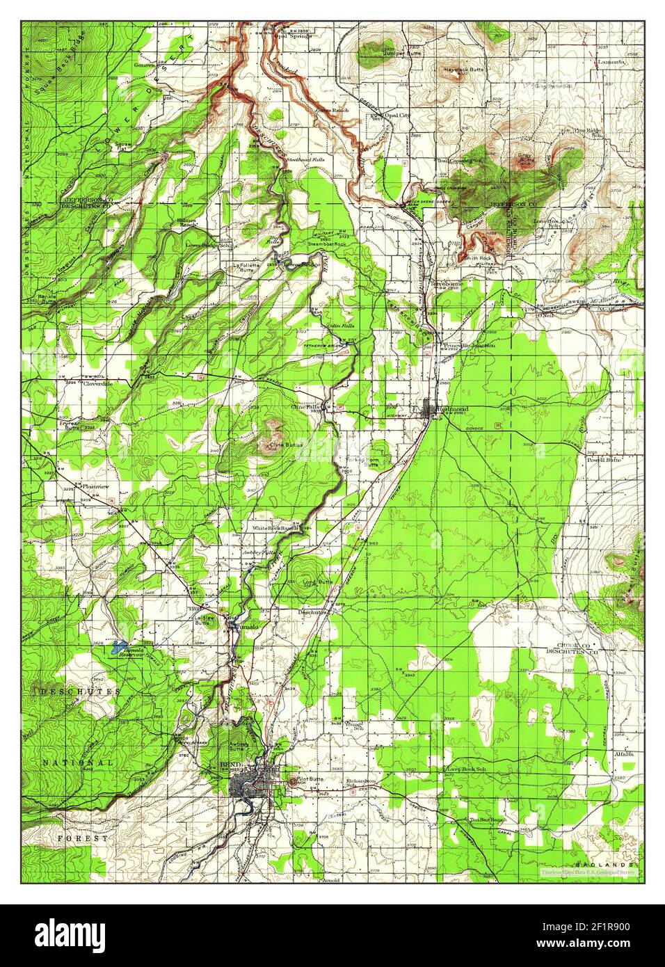 Map of bend oregon hi-res stock photography and images - Alamy