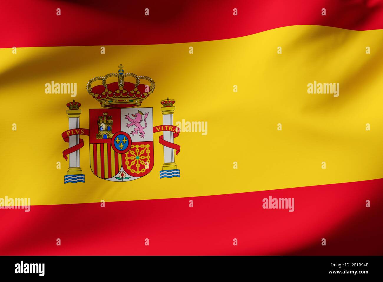 Spain oficcial flag.3d illustration Stock Photo - Alamy