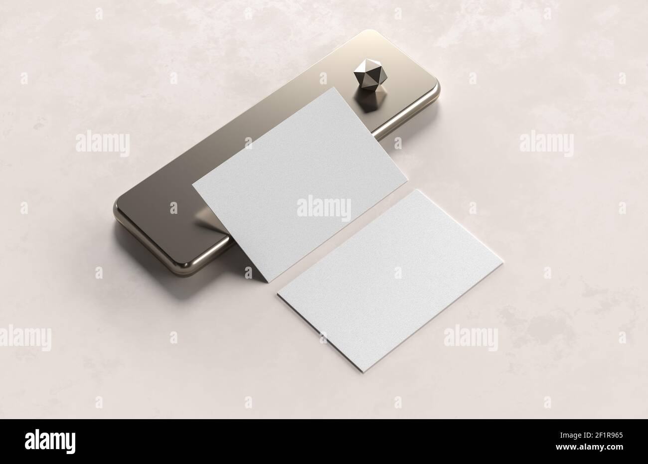 Business card mock up on modern style background. 3D illustration Stock ...