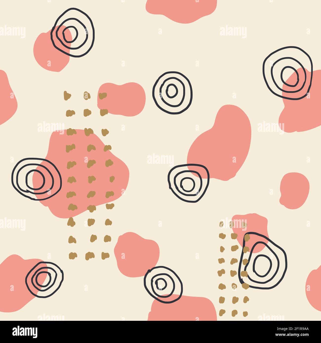 Seamless pastel pattern of hand drawn symbols and doodles Stock Photo ...