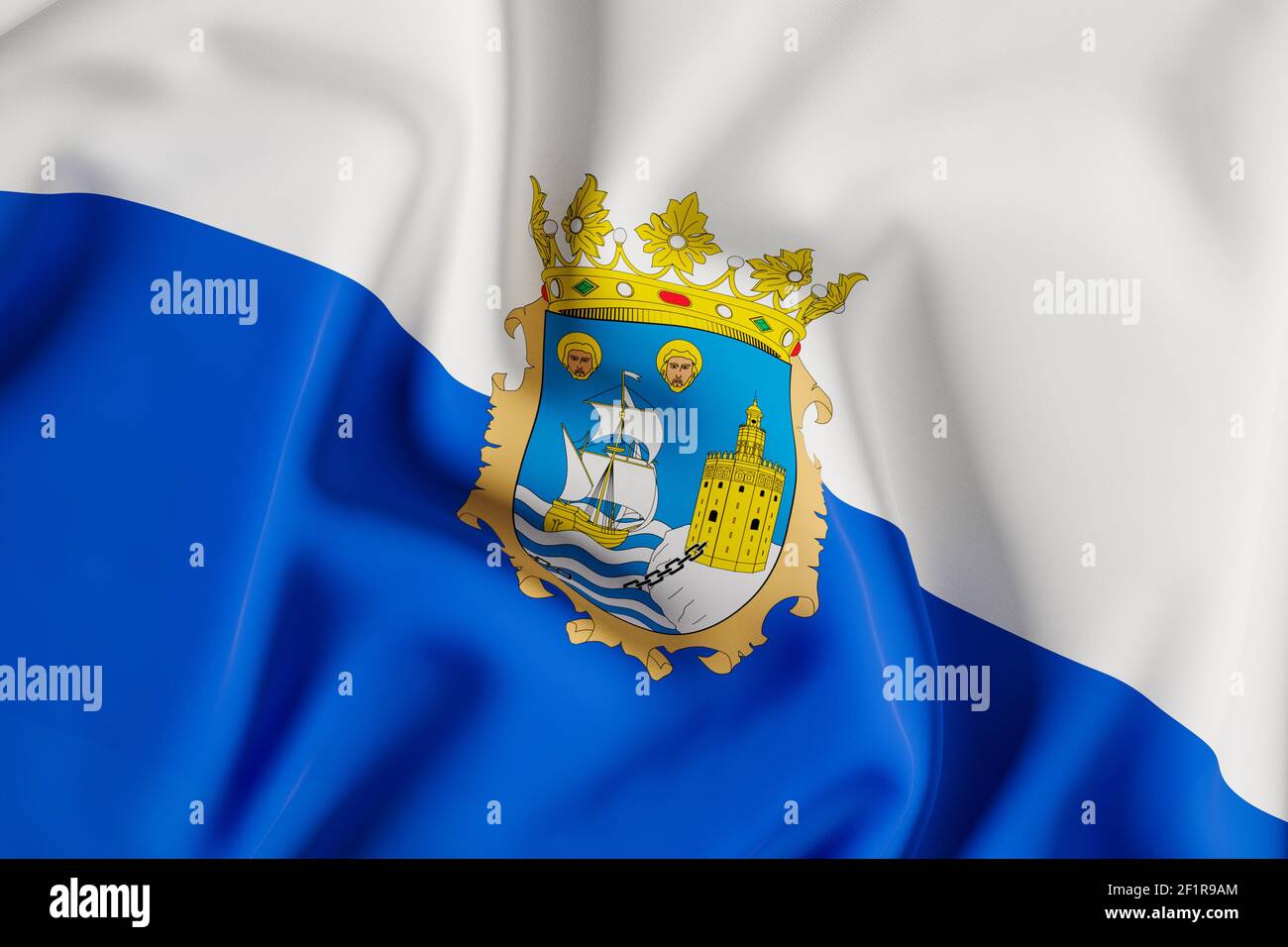 Santander city council official flag.3D render illustration Stock Photo ...