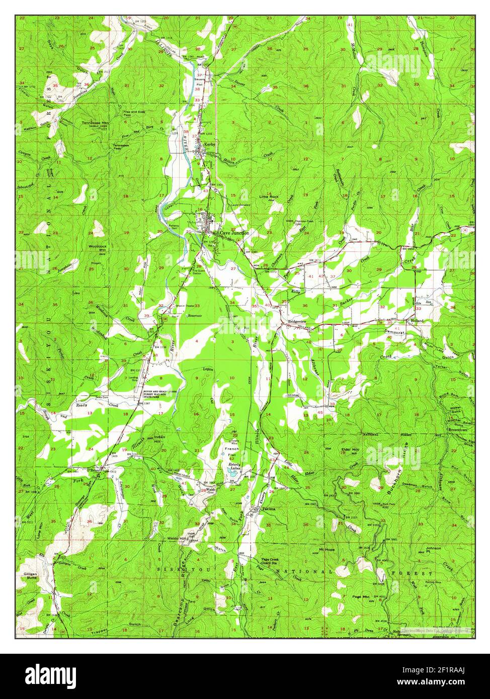 Map of cave junction oregon hi-res stock photography and images - Alamy