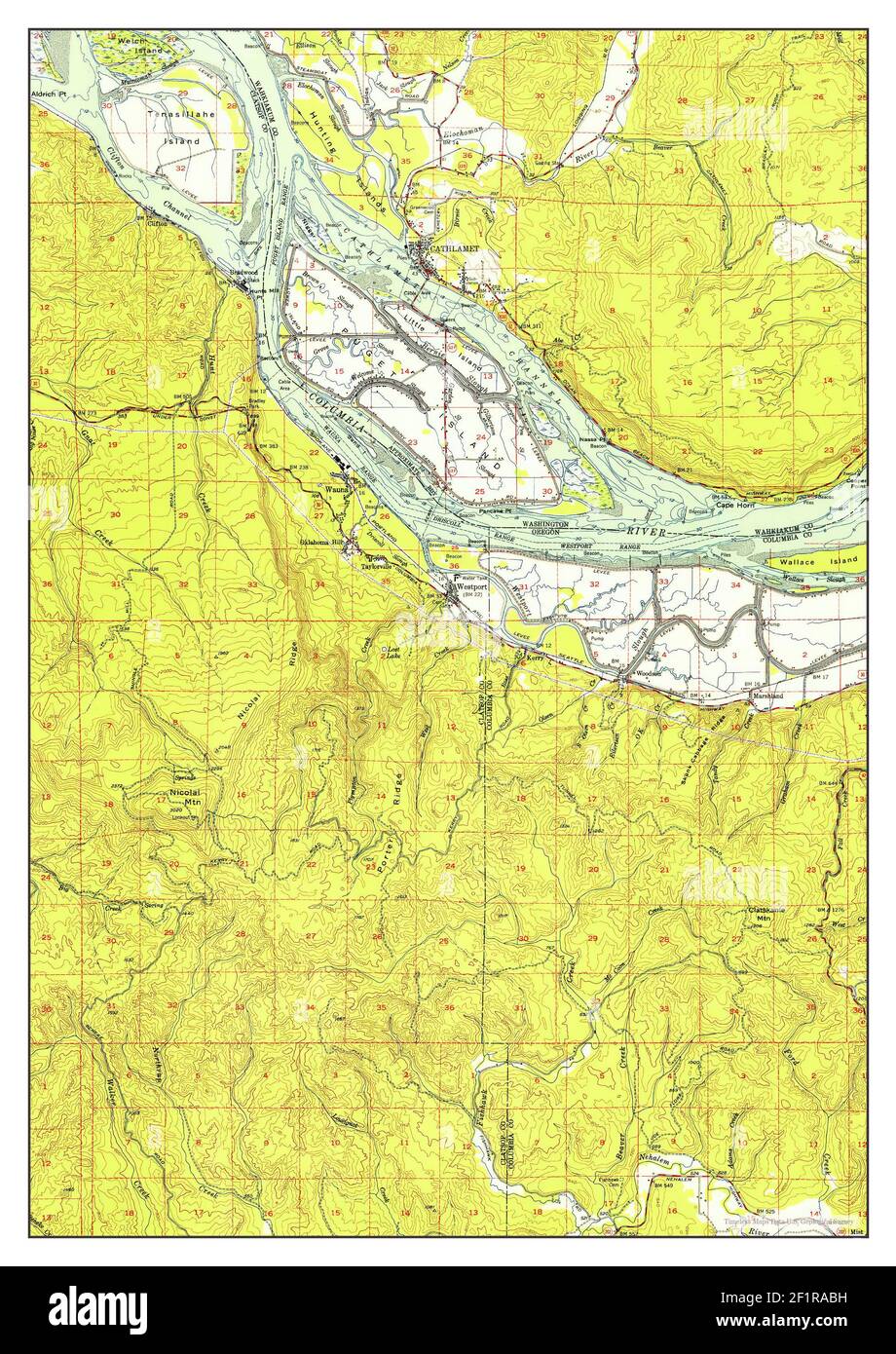 Map of cathlamet hi-res stock photography and images - Alamy