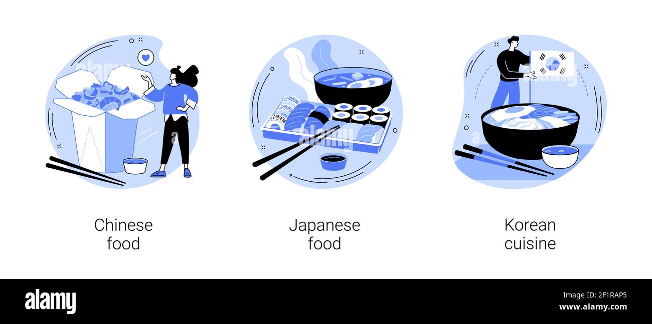 Asian food abstract concept vector illustrations Stock Vector Image ...