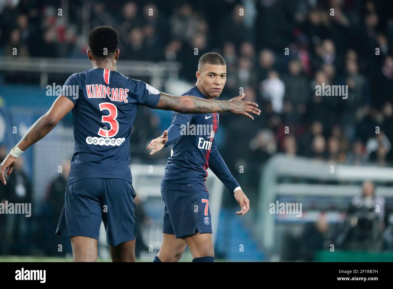 Kylian Mbappe (PSG) after it goal scored, celebration with Presnel ...