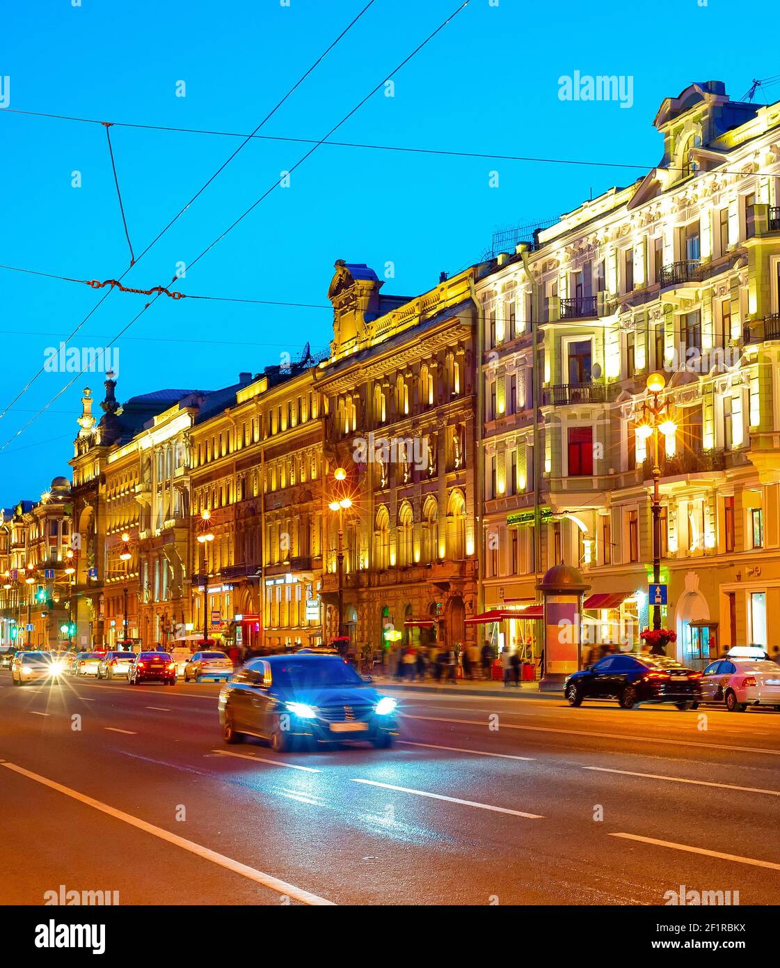 Night cityscape Nevsky, Petersburg, Russia Stock Photo - Alamy