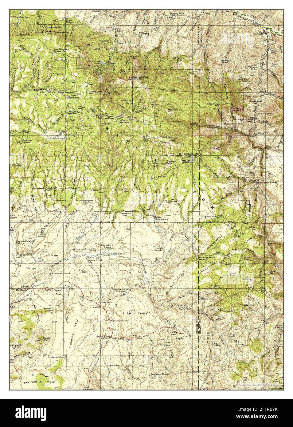 Dayville, Oregon, map 1936, 1:125000, United States of America by ...