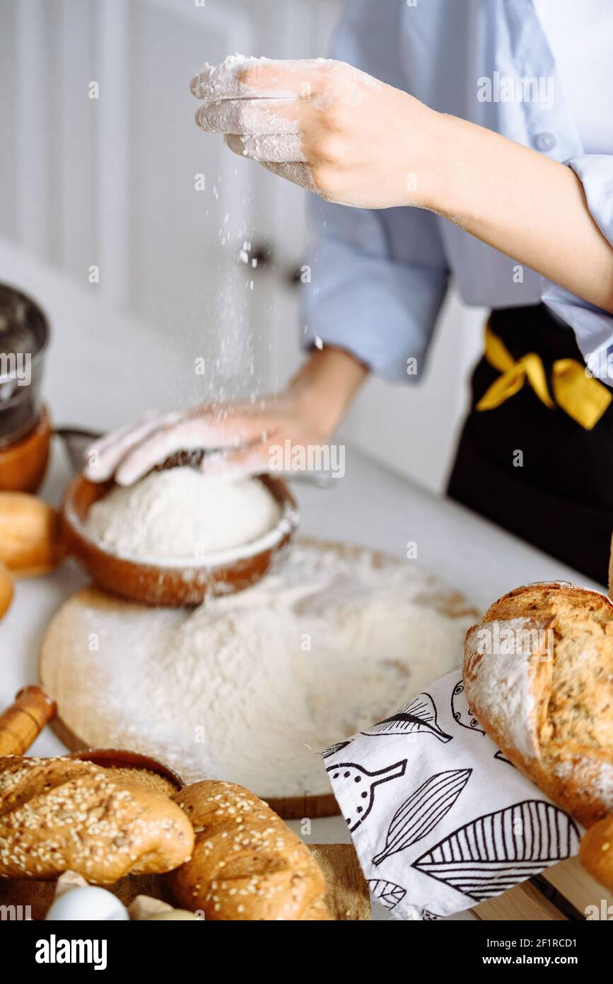 Home cooking process chef makes hi-res stock photography and images - Alamy