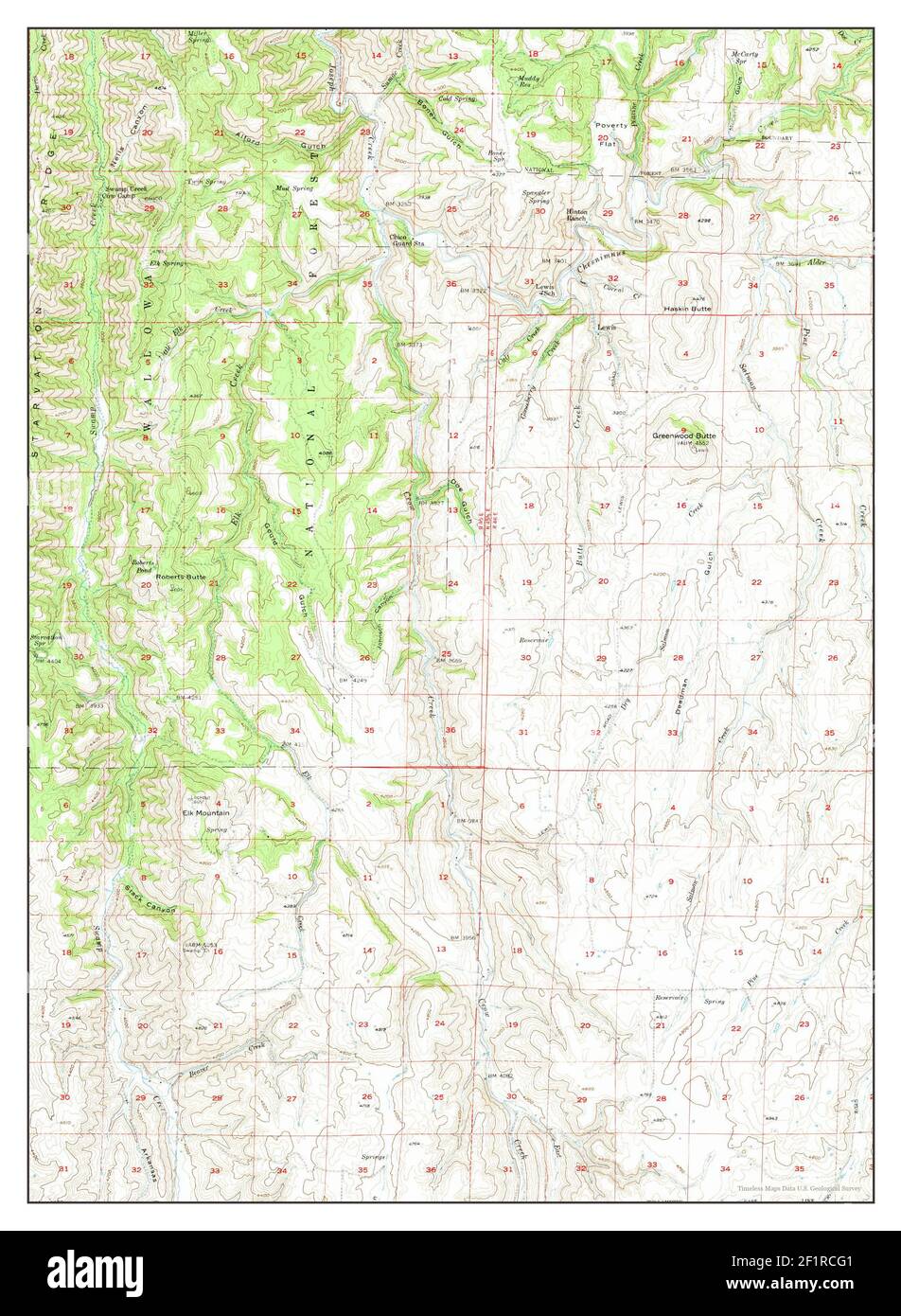 Map of elk mountain Cut Out Stock Images & Pictures - Alamy