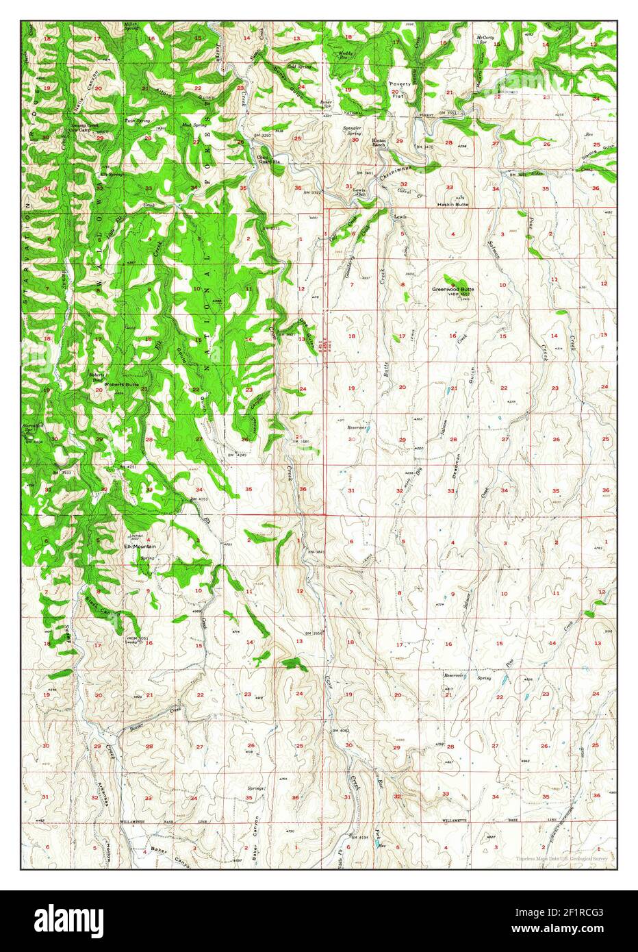 Elk Mountain, Oregon, map 1957, 1:62500, United States of America by ...