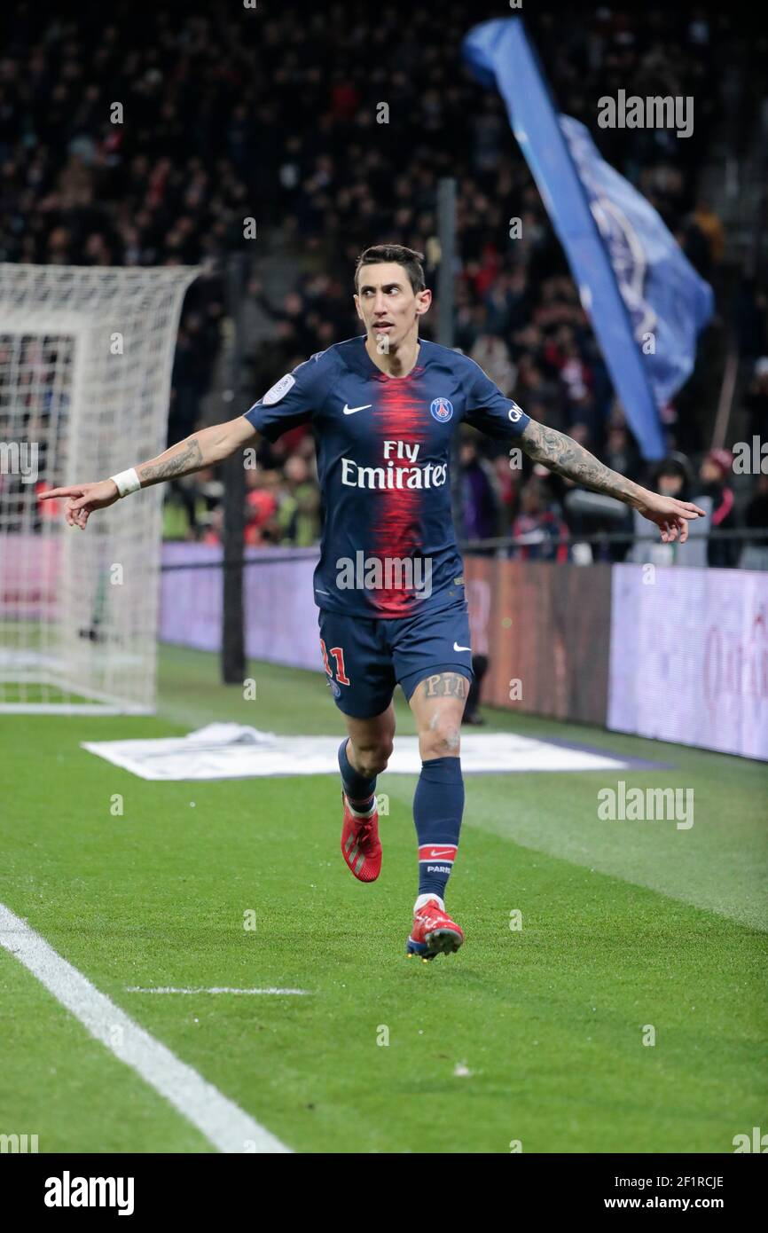 Angel Di Maria (PSG) scored his first goal, celebration, during the ...