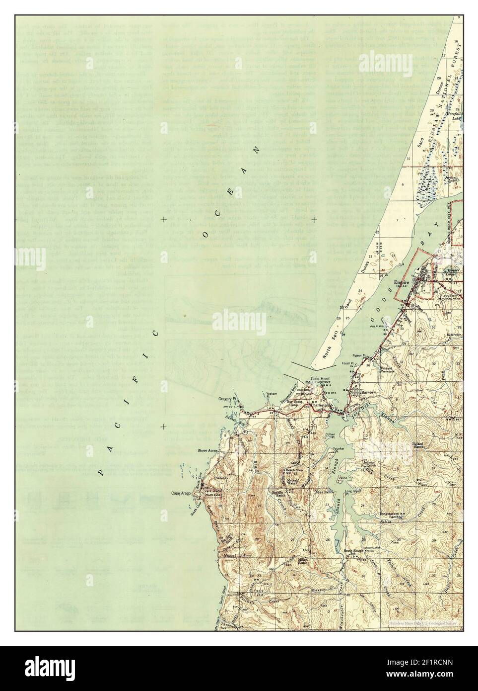 Empire, Oregon, map 1944, 1:62500, United States of America by Timeless ...