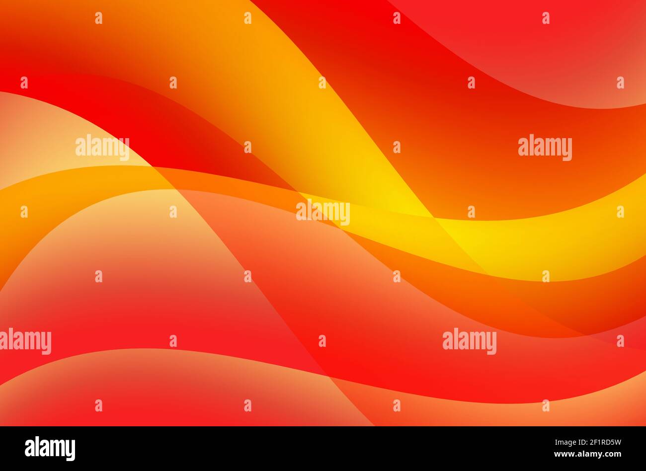 A beautiful illustration of red and yellowgradient waves that overlap ...