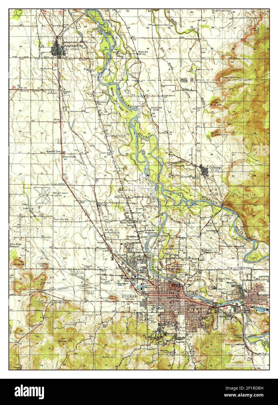 Eugene, Oregon, map 1949, 1:62500, United States of America by Timeless ...