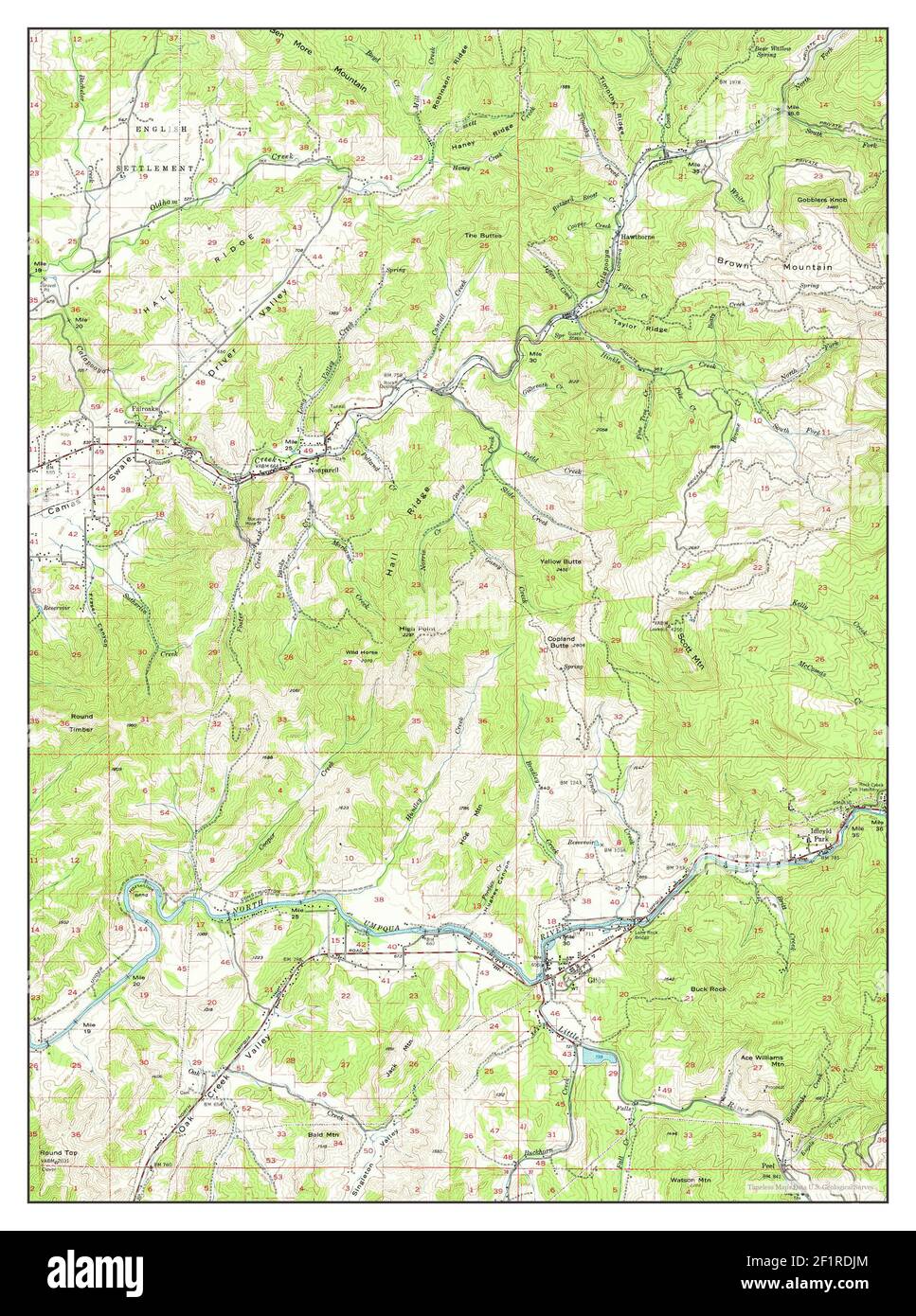 Glide, Oregon, map 1954, 1:62500, United States of America by Timeless ...