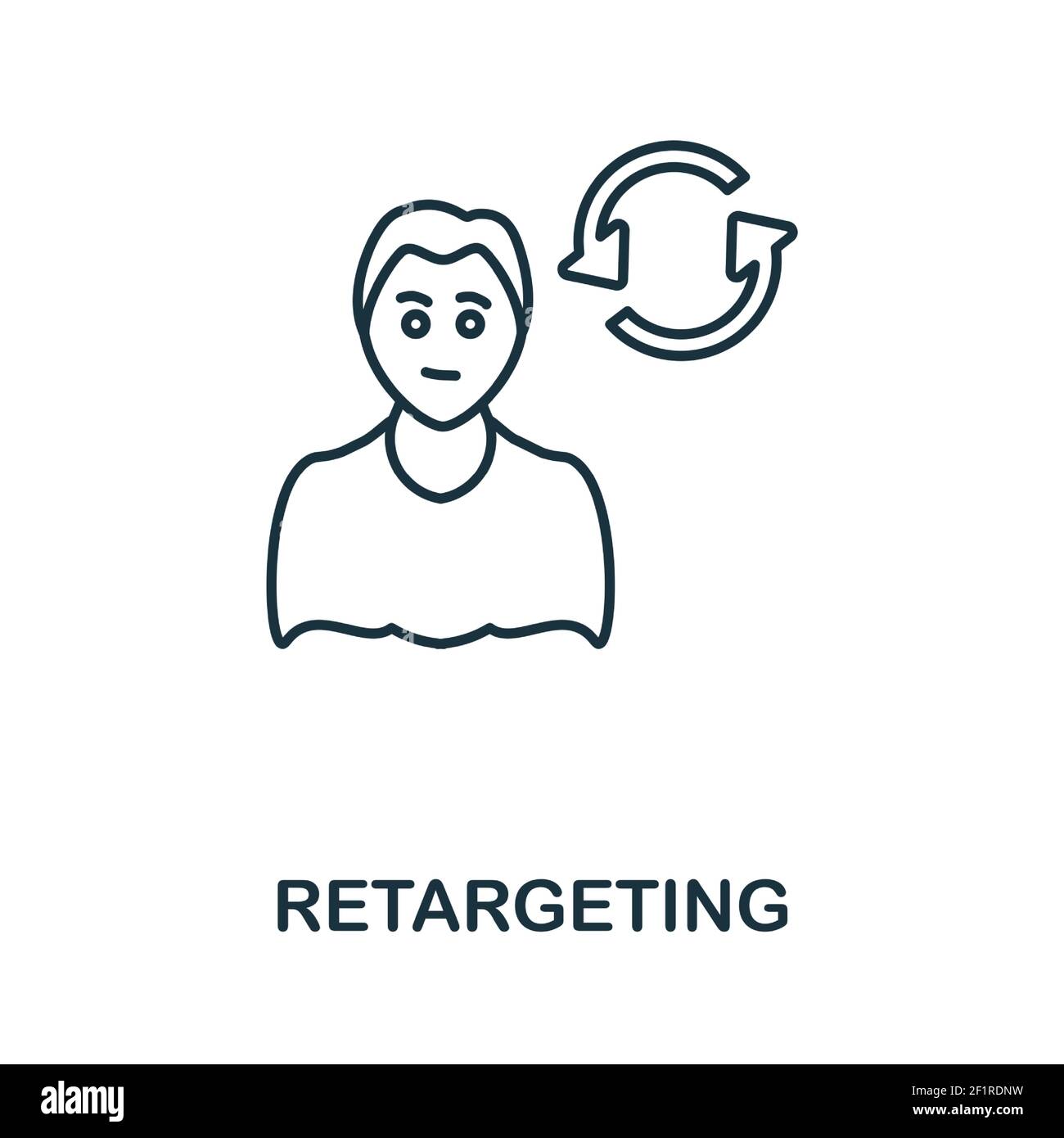 Retargeting icon. Simple element from social media collection. Creative ...