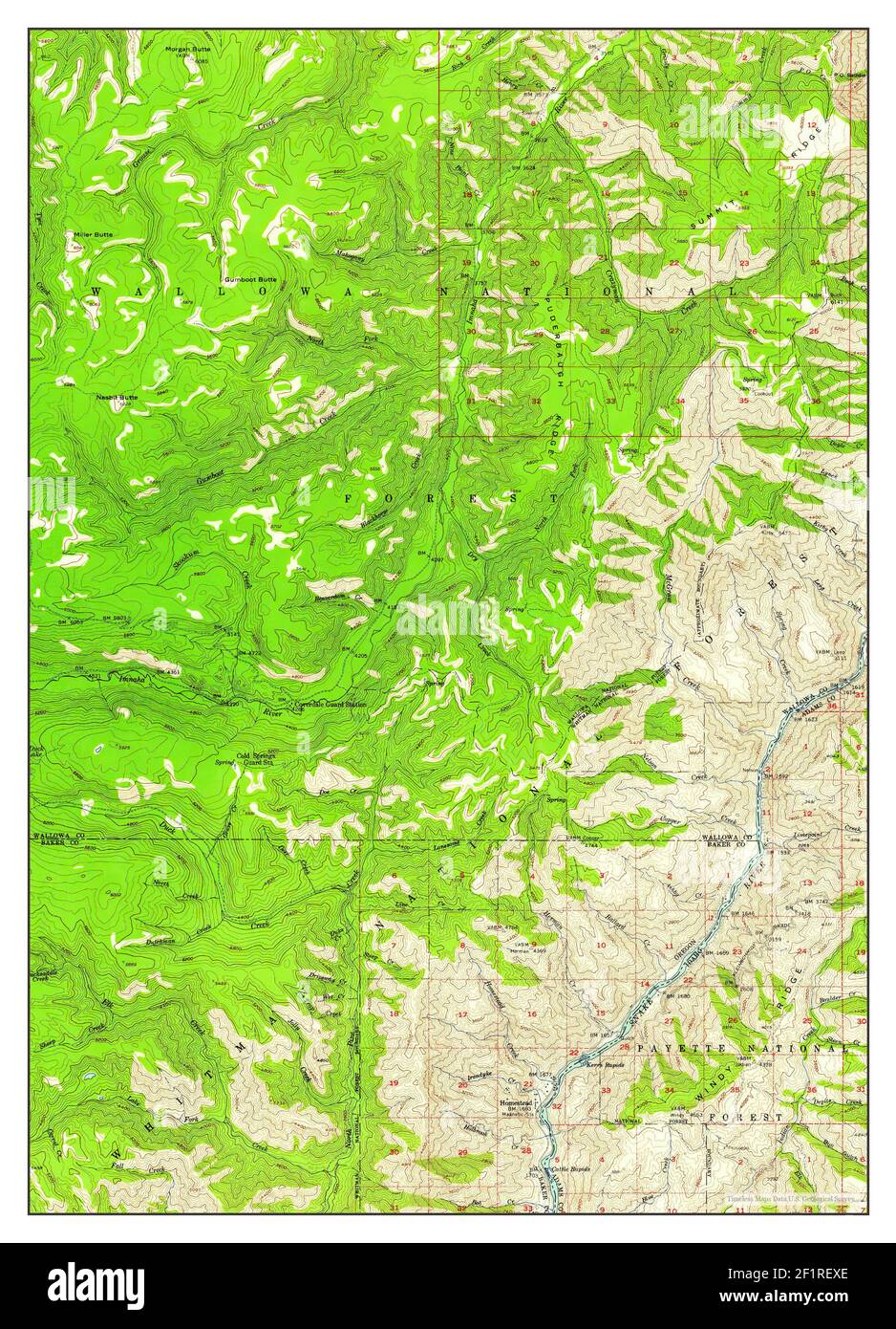 Homestead, Oregon, map 1957, 1:62500, United States of America by ...
