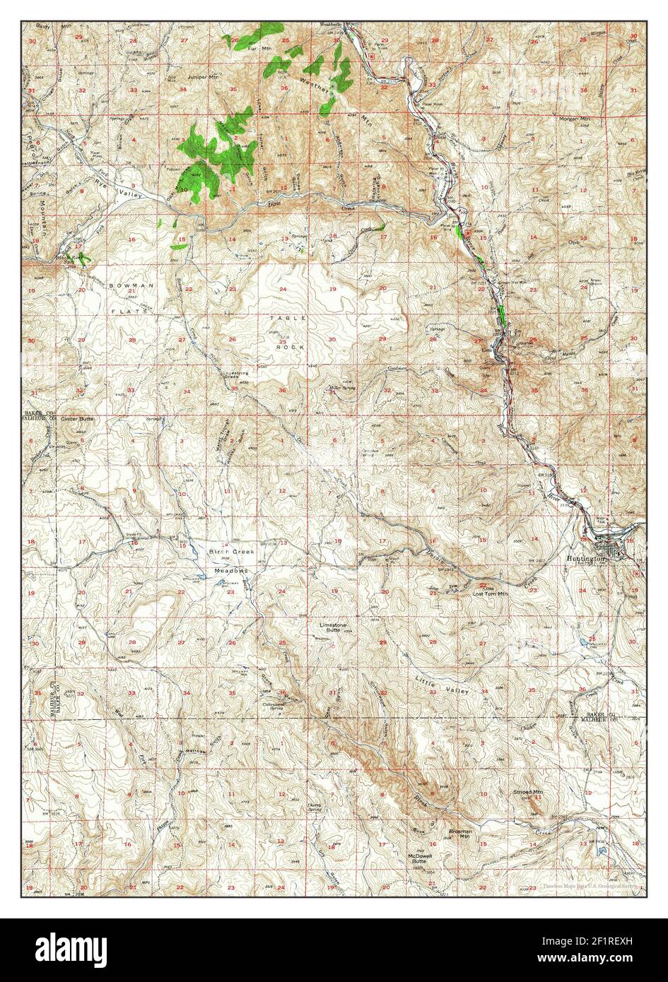 Map of huntington oregon Cut Out Stock Images & Pictures - Alamy