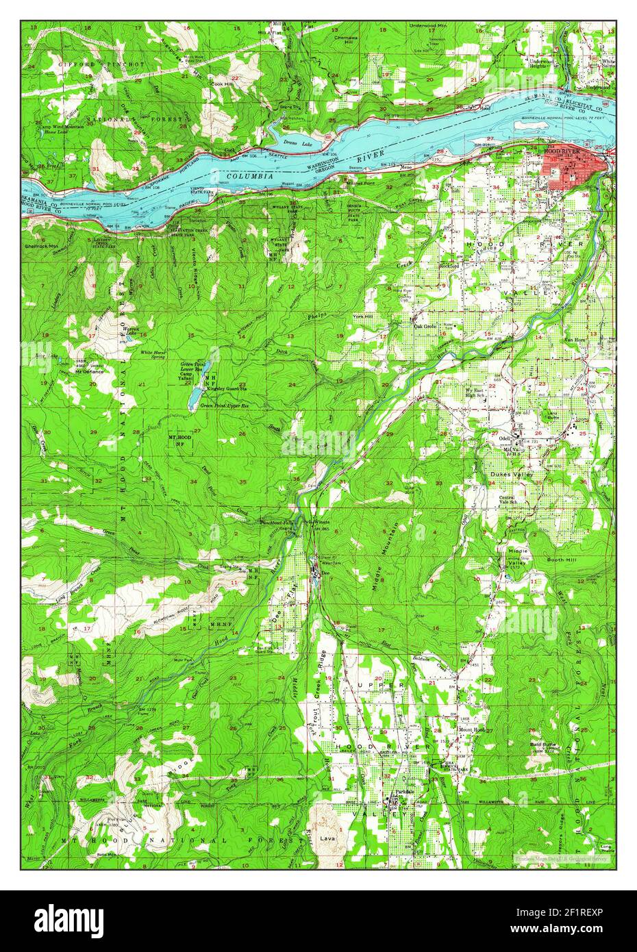 Hood river map hi-res stock photography and images - Alamy