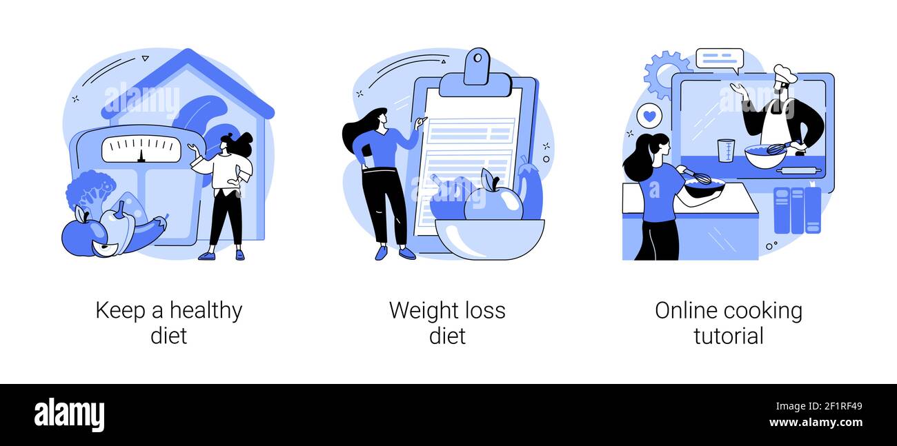 Food and nutrition tips abstract concept vector illustrations Stock ...