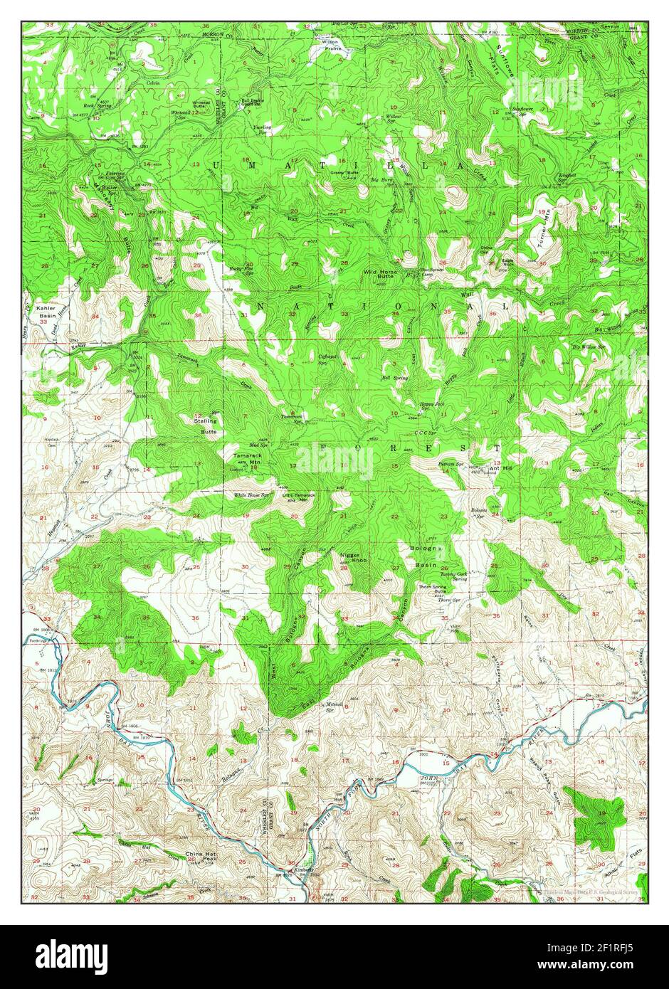 Map Of Kimberly Oregon Cut Out Stock Images & Pictures - Alamy