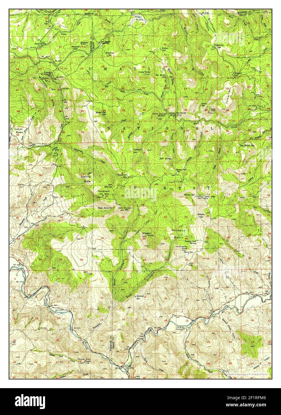Kimberly oregon map hi-res stock photography and images - Alamy