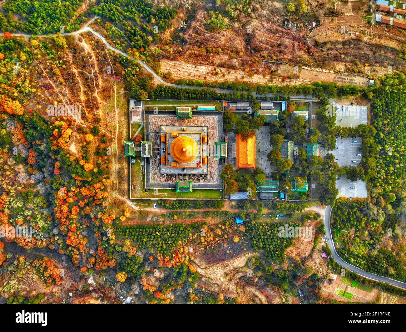 Aerial view of The Temple of Universal Happiness, Pule si, also called ...