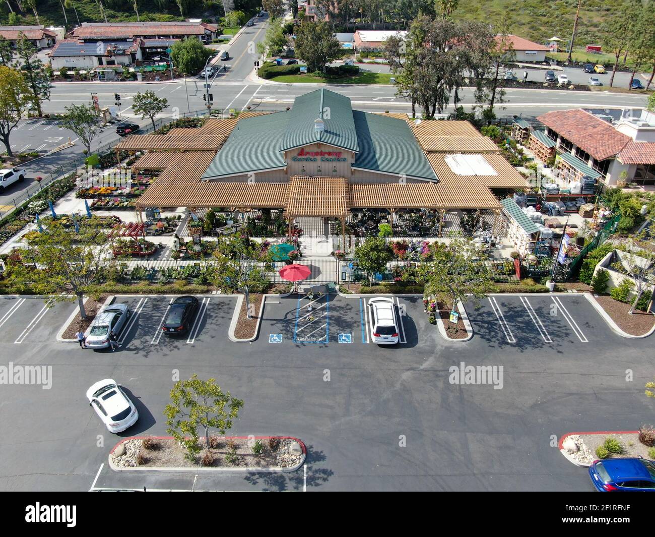 Aerial view of plant and flower nursery shop Stock Photo - Alamy