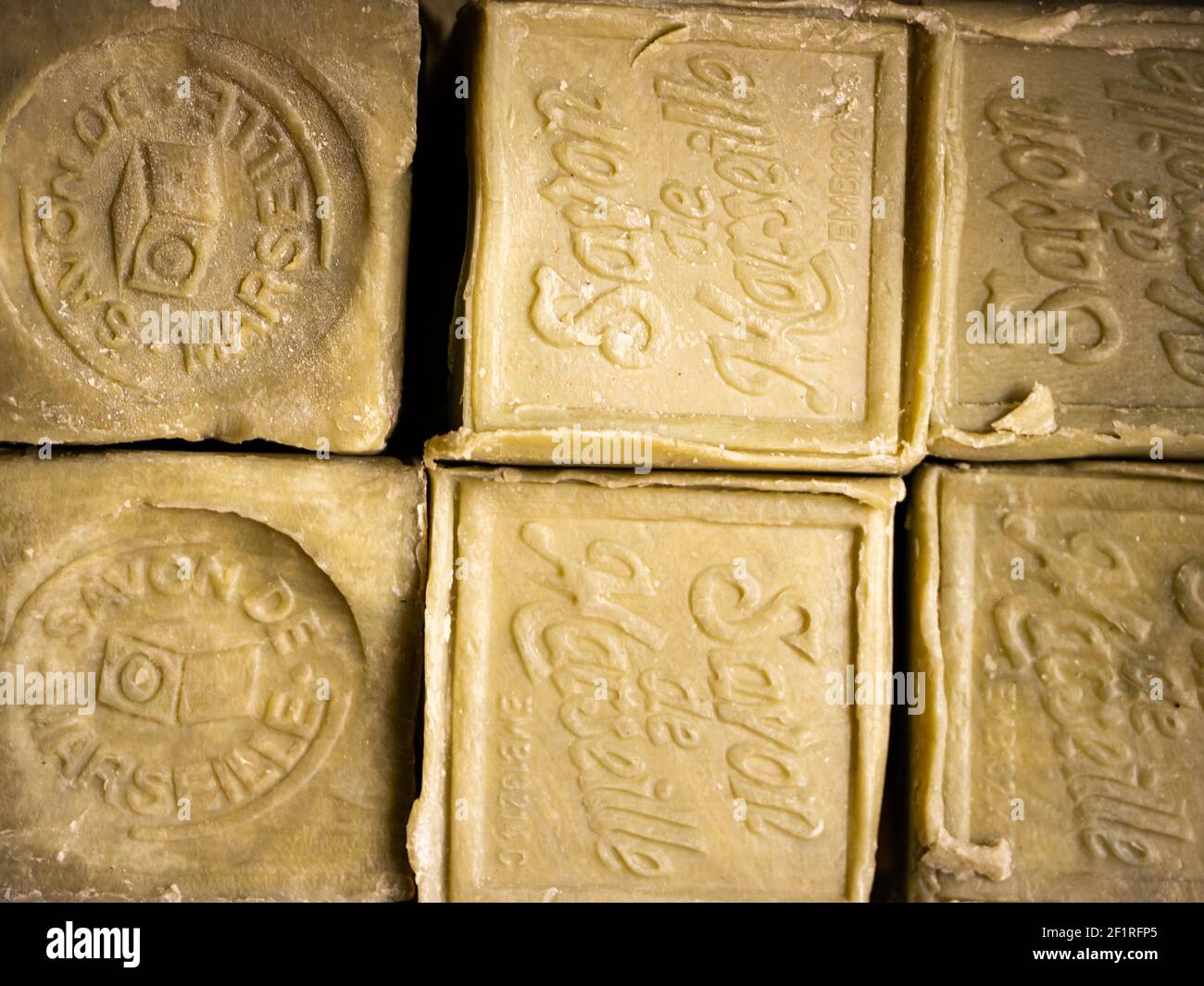 Square bars of organic soap from Provence- typical local market gift ...